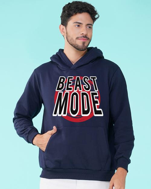 Buy Nusyl Navy Beast Mode Tiger Printed Men's Hoodie Online at Best ...