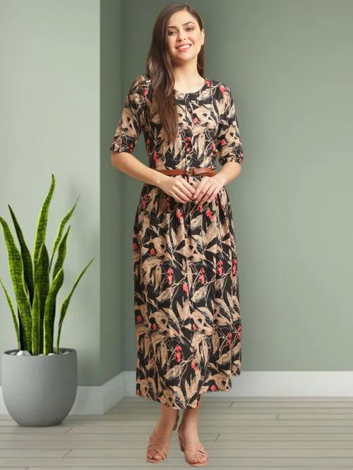 Buy Tromko Modern Grace Elegant Printed Women Gown Dress Online at Best Prices in India - JioMart.