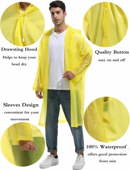 Buy INFISPACE Men's Polyester Long RainCoat Pocho with Adjustable Cap ...