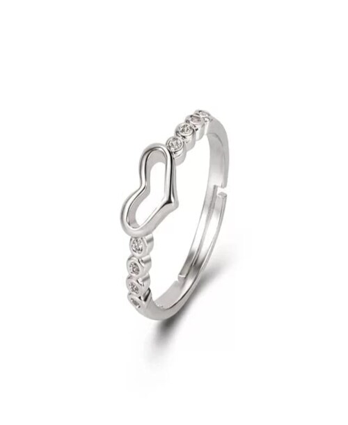 Buy BLOOMSTYLE Gift Adjustable Link Heart Opening Ring Cute Hollow Love ...