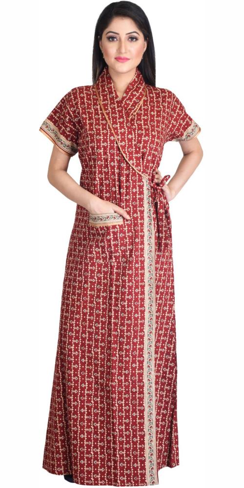 Buy BELLAMY Women Red Printed Pure Cotton Single Nighty Online at Best Prices in India - JioMart.