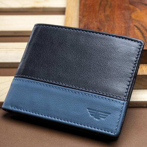 Buy Red Tape Black/ Blue Leather Two Fold RFID Wallet Online at Best Prices in India - JioMart.