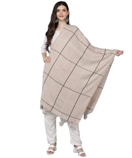 Buy Jayri 100% Soft Woolen Women's Stole Winter Round Stole Online at ...