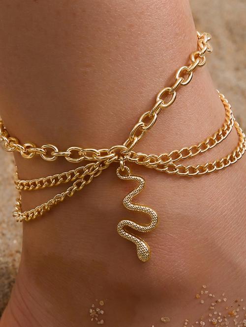 Buy Scintillare by Sukkhi Elegant Gold Toned Snake Style Anklet for ...