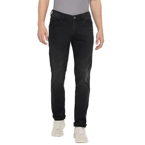 Buy Red Chief Narrow Fit Cotton Poly Lycra Black Solid Casual Jeans for ...