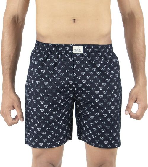 Buy SUPERSQUAD Men Dark Blue Printed 100% Cotton Single Boxers Online ...