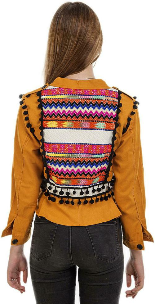 Buy stylemyth Women Yellow Solid Cotton Blend Jacket Online at Best ...