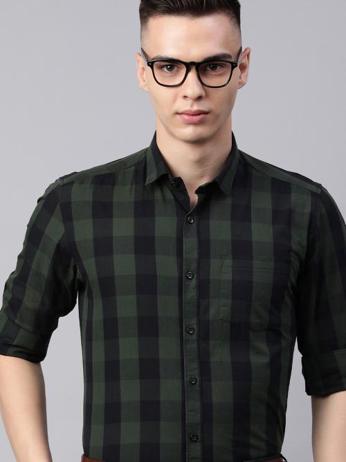 Buy 5TH Anfold Mens Formal Pure Cotton Checkered Full Sleev Shirt ...