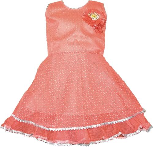Buy MRUF DRESSES Baby Girls Orange Net Fit and Flare Dress - 1 to 2 ...