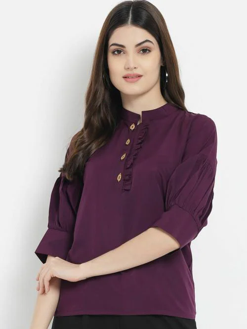 Buy Kannan trendy solid button up top for women / girls Online at Best ...