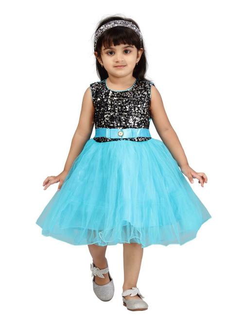 Buy Aarika Girls Sky Blue Color Frock Online at Best Prices in India ...