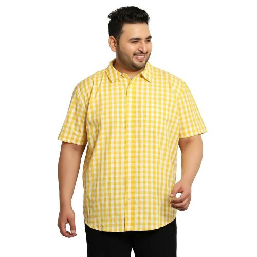 Buy Plus Panda Men Yellow & White Check Shirts Online at Best Prices in ...