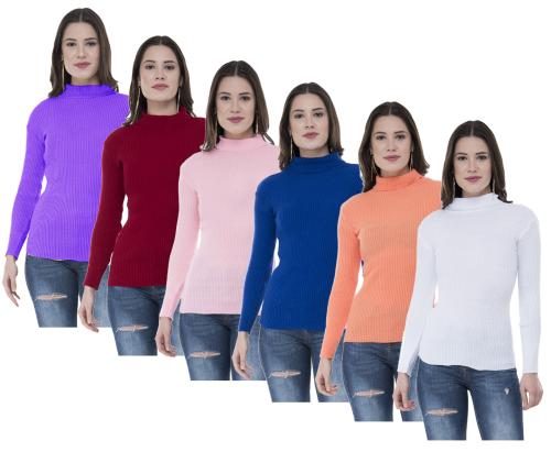 Buy IndiWeaves Women Woollen Warm Full Sleeves High Neck Skivvy (Pack ...