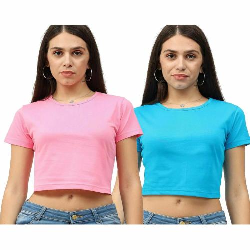 Buy Tik Tok WEARS Casual Solid Women Blue, Pink Top () Online at Best ...