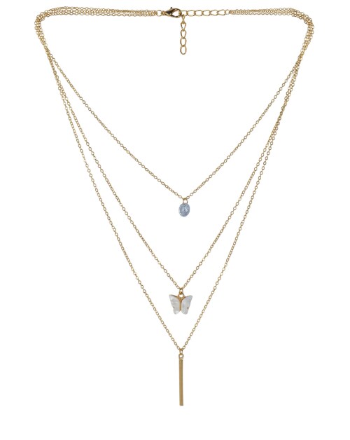 Buy JIYANSHI FASHION : STUNNING 3 LAYER - CHAIN PENDANT DESIGN, JF-C26 ...