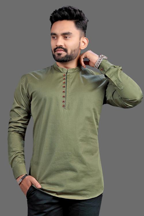 Buy SOPANI Men Solid Straight Kurta (Green) Online at Best Prices in India - JioMart.