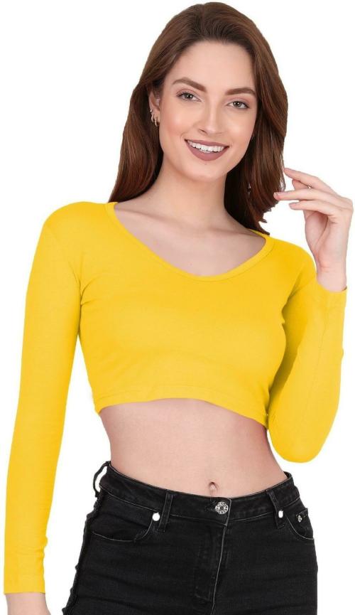 Buy The Blazze Women Yellow Solid Silk Blend Blouse, Small Online at ...