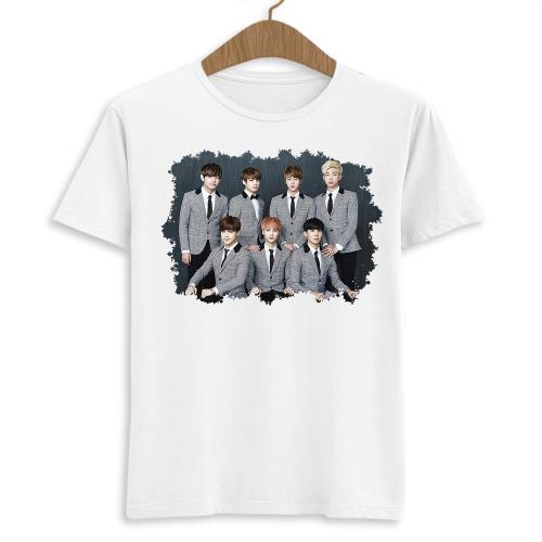 Buy Komy Polyester Fabric White Color BTS Lover Printed Tshirt for Mens ...