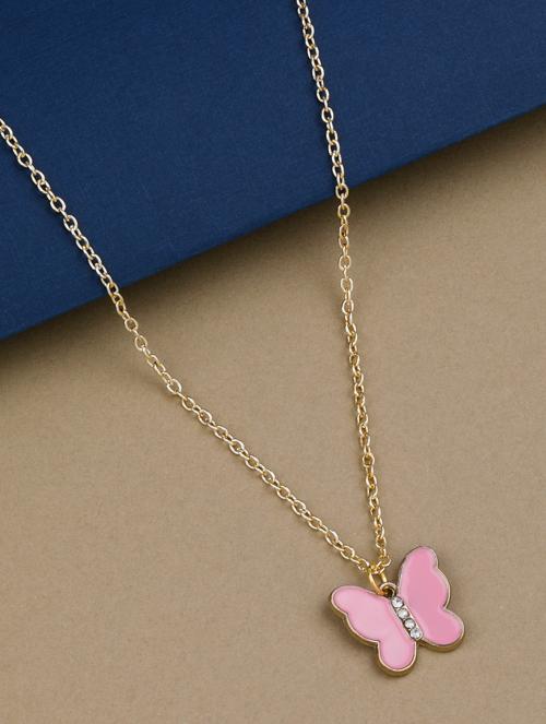 Buy SILVER SHINE White and Gold Chain Butterfly Design Gold-plated ...