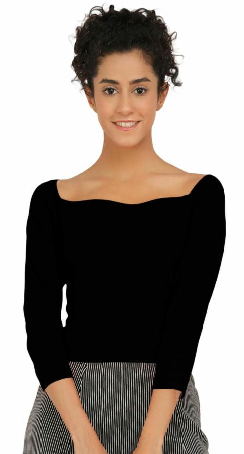 Buy AD2CART VA4156 Women Wide Square Neck 3/4Sleeve Stylish Crop Top ...