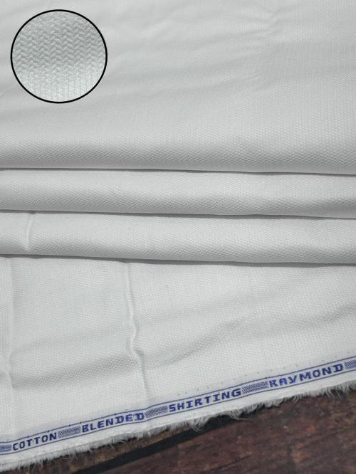 Buy Raymond Self Design Cotton Blended White Shirt Fabric in Box ...