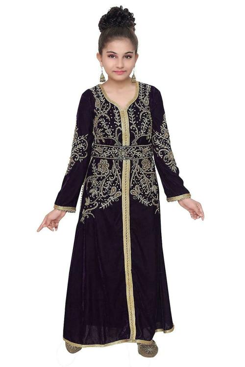 Buy Maxim Creation Girls Black and Gold Designer Caftan Dress, 4 to 5 ...