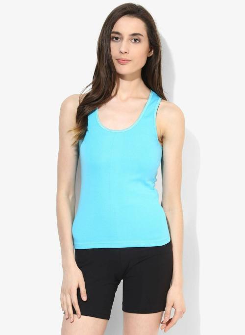 Buy Red Rose Light Blue Solid Cotton Spandex Camisole (XL) Online at ...