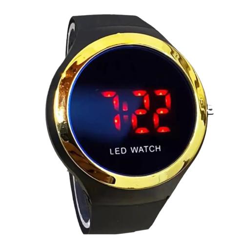 Buy Red Fish Golden Round Dial Digital Silicon Strap Watch - For Men ...