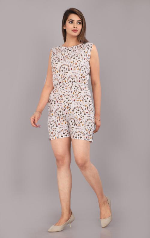 Buy RR FABRICS Women's Rayon Solid Sleeveless Jumpsuit (White-L) Online ...