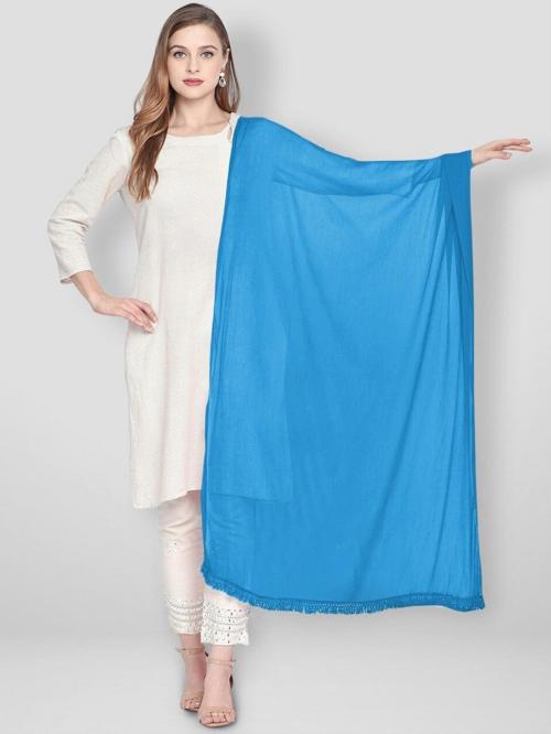 Buy IrisTheStudio Women Light Blue Chiffon Solid Dupatta Online at Best ...