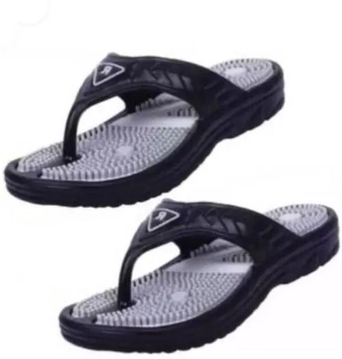 Buy Ammar Collection Men Slippers-7 (Black, Grey) (Pair Of 2) Online at Best Prices in India ...