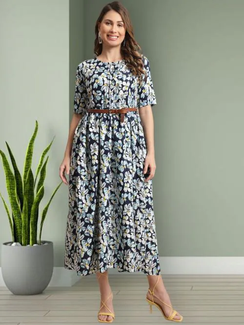 Buy Tromko Modern Grace Elegant Printed Women Gown Dress Online at Best Prices in India - JioMart.