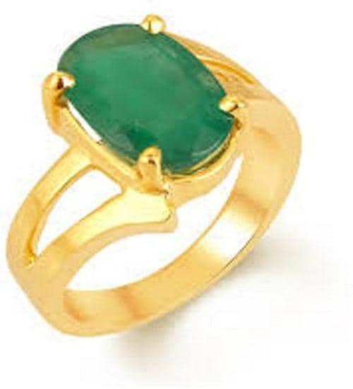 Buy Aurra Stores Emerald Ring Certified Panna Astrological Stone Online ...