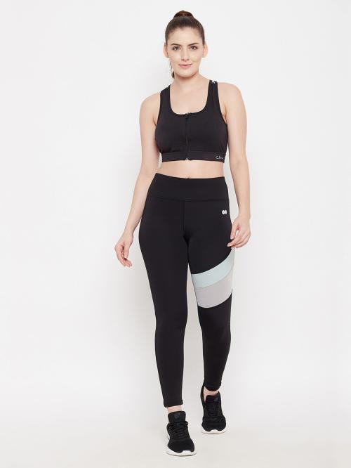 Buy Clovia Women's Snug Fit High-Rise Active Tights in Black Online at ...