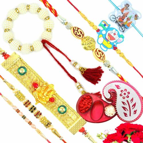 Buy Aashya Mayro Premium Multi Combo Set Rakhi For Brother Bhabhi Kids ...