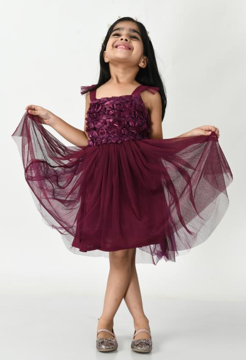 Buy Bella Moda Girls Cotton Fit And Flair Printed Casual Dress ...