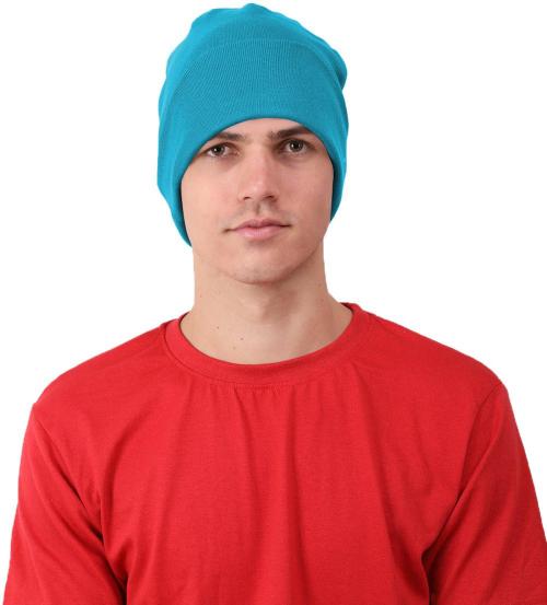 Buy The Blazze Men Light Blue Lycra Rib Skull Cap (Pack Of 1) Online at ...