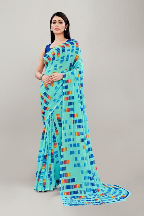 Buy Aishwarya Georgette Fabric Multicolor Color Floral Printed Saree ...