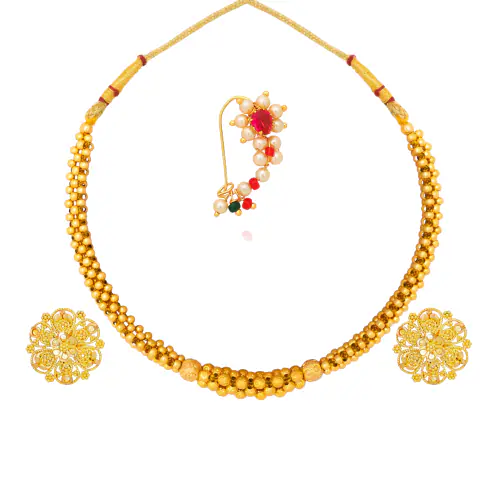 arch fashion Traditional Wedding Ethnic Maharashtrian Thushi Necklaceset CMB-MA102,NSP144BG ...