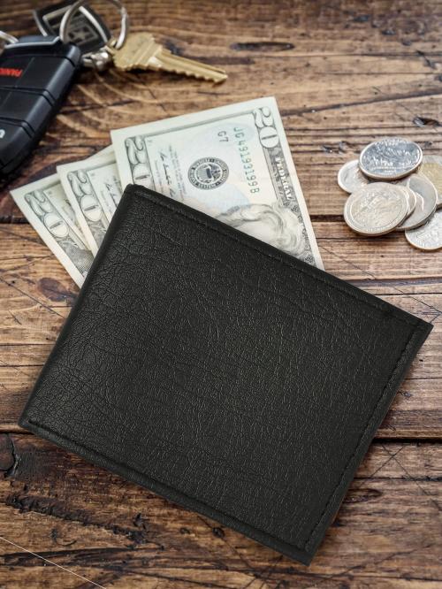 Buy Winsome Deal Vegan Leather Wallets Men's 007 Black Online at Best ...