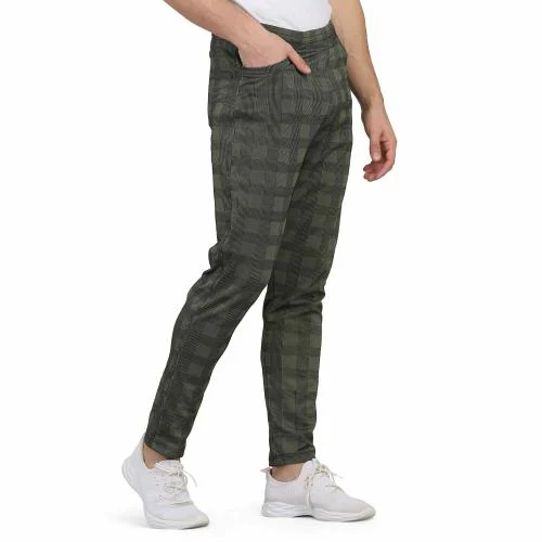 Buy Alvino Men's Checkered Stretchable Lycra Dry Fit Track Pant Olive ...