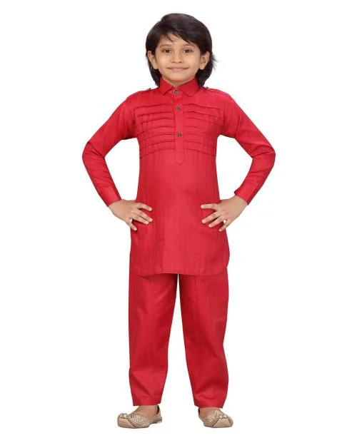 Buy Aarika Boys Maroon Color Pathani Kurta Pyjama Set Online at Best ...