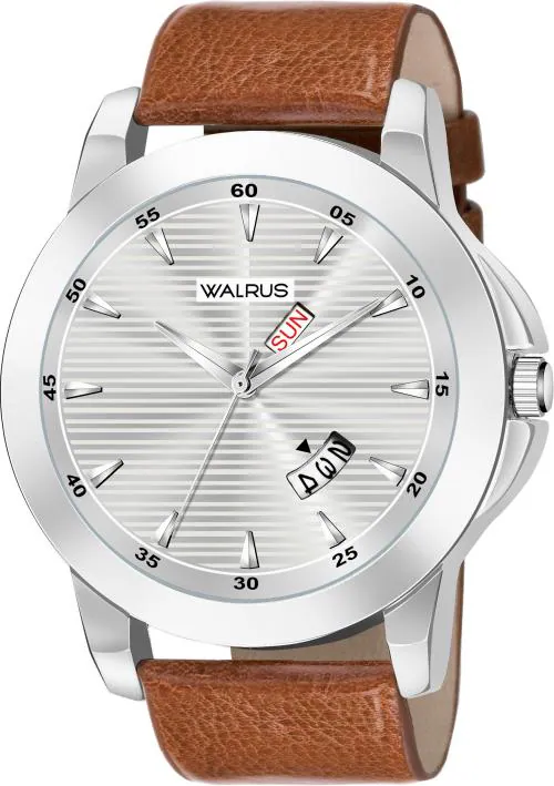 Buy Walrus Analog Silver Dial Brown Strap Watch For Men Online at Best ...
