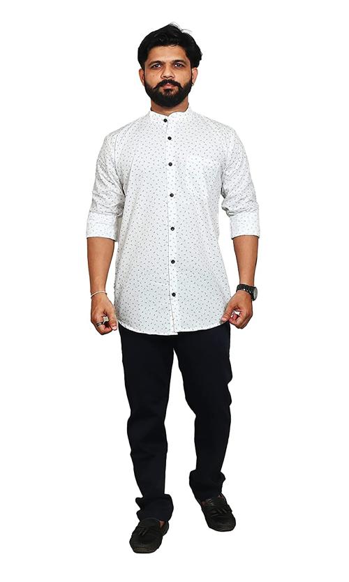 Buy NATAX Solid Printed Casual Shirt for Men, Premium Print Cotton Slim ...