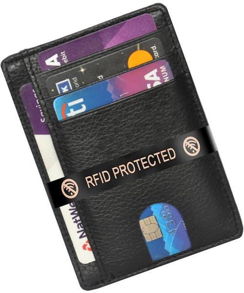 Buy HIDE & SLEEK RFID Protected Genuine Leather Mini 4 Card Holder (Set ...