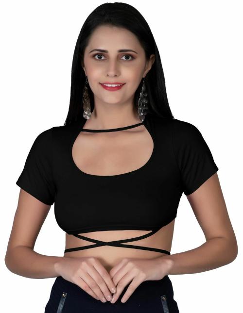 Buy AD2CART A4323 Women Pot Neck Cap Sleeve Stylish Crop Top for Women ...