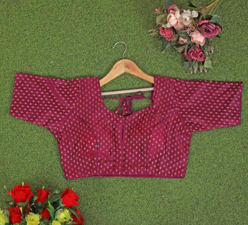 Buy Murliwala CREATION Women's Satin Jari Buti Printed Readymade Blouse ...