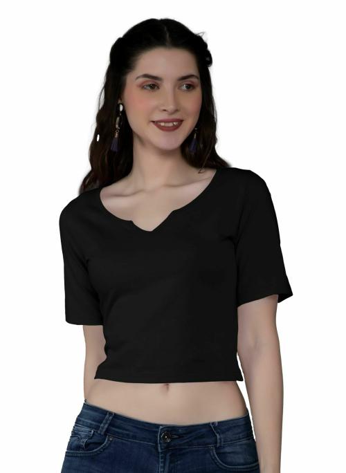 Buy AD2CART VA4122 Women V Notch Neck Half Sleeve Crop Top For Womens ...