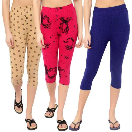 Buy Capri for Women | Printed Capri for Girls | 3/4th Pants for Women | Cotton Lycra Capri Women ...