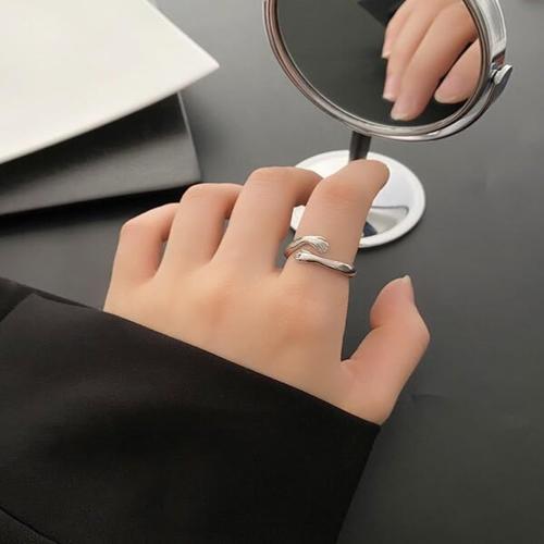 Buy PAAVNI 92.5 Pure Sterling Silver Hug Ring or Carved hand ring for ...